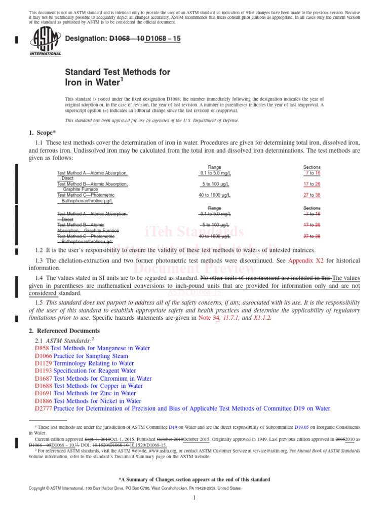 Astm D1068 15 | PDF | Hydrochloric Acid | Nitric Acid