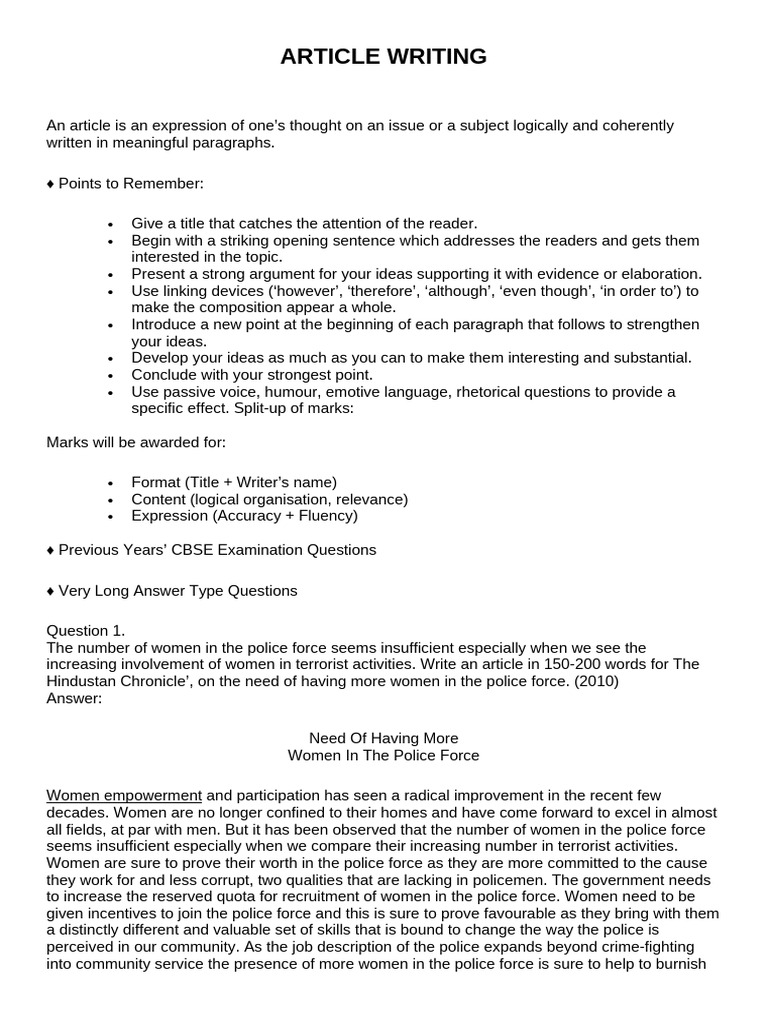 Article Writing | PDF | Literacy | Obesity