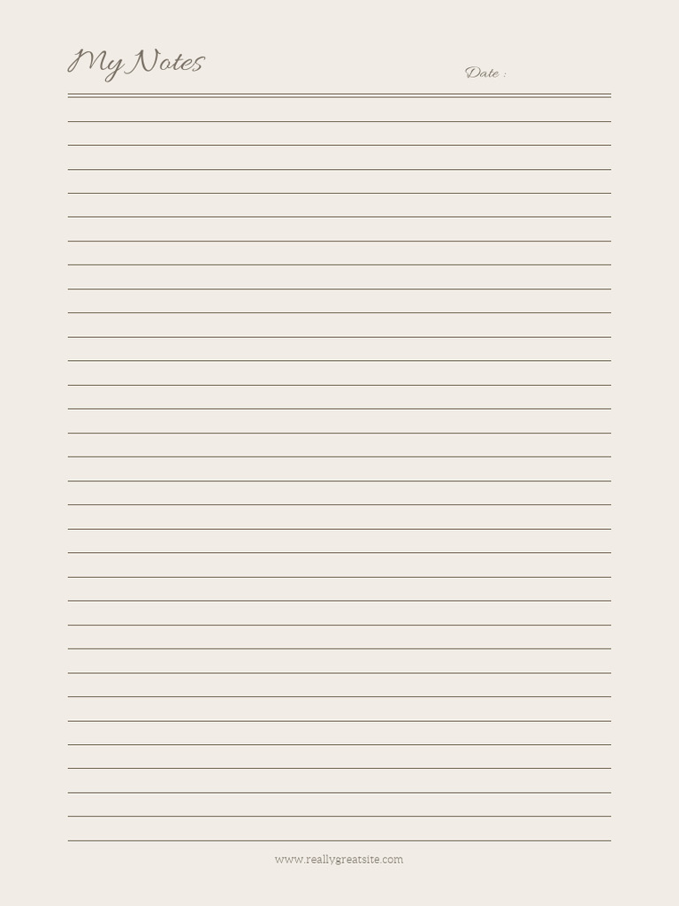 Beige Minimalist Journal Notes Planner | PDF