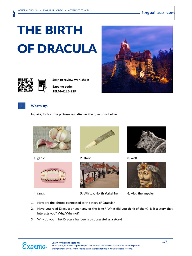 The Birth of Dracula British English Student C1 C2 | PDF | Dracula ...