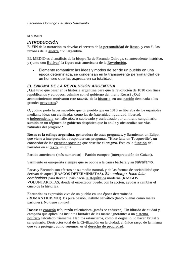 Facundo RESUMEN | PDF | Historia