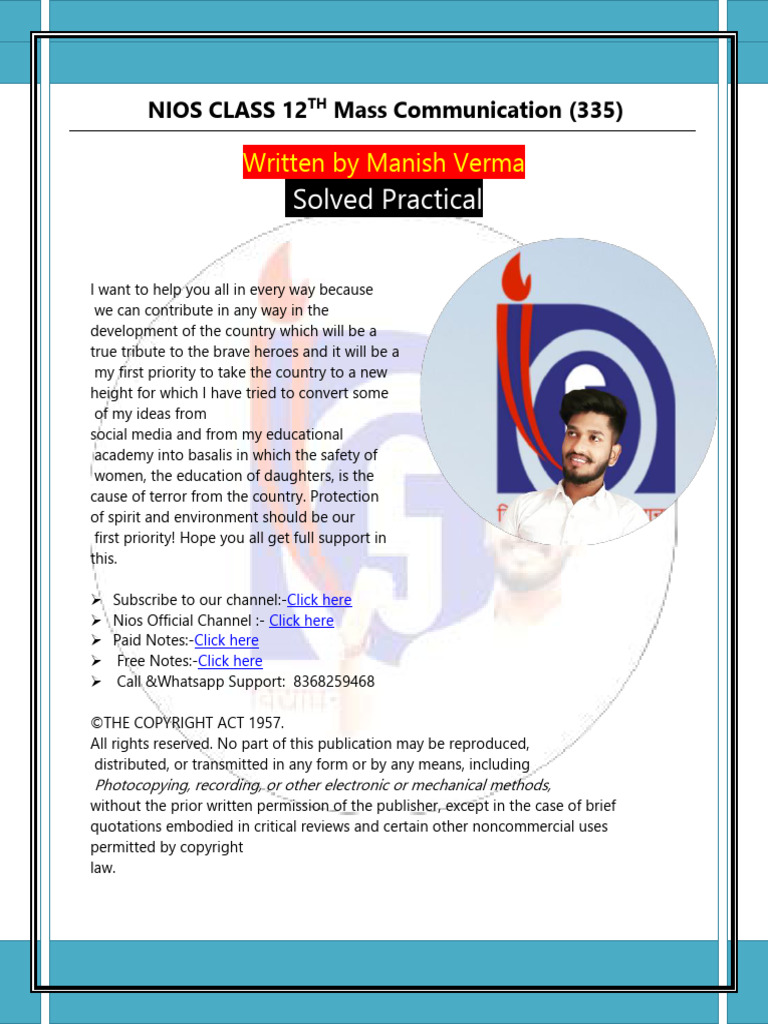 Mass Comm. Practical (English) | PDF | Photograph | Camera