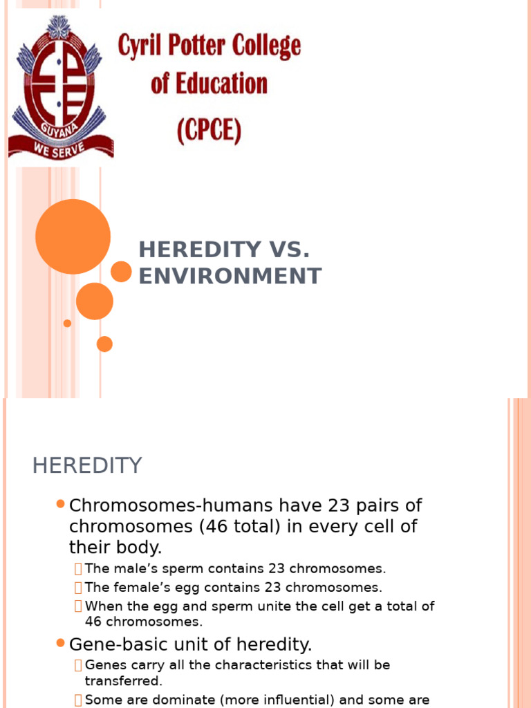 Heredity Environment Power Point | PDF | Adolescence | Psychology