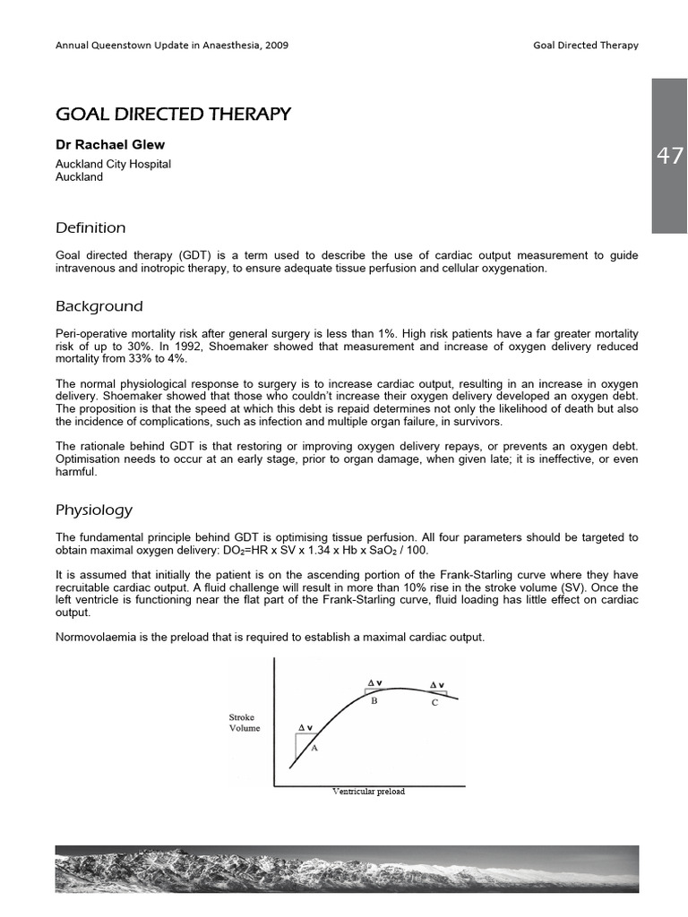 Intensive Care - Goal Directed Therapy | PDF | Medicine | Diseases And ...