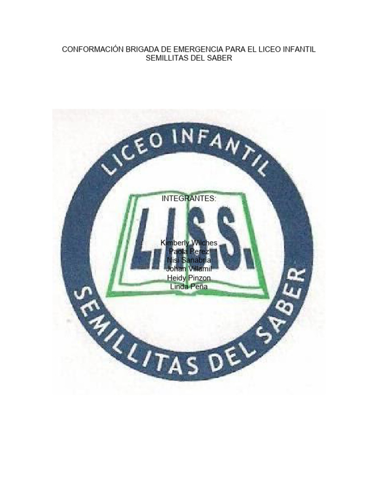 Brigada Liceo Infantil Semillitas Del Saber | PDF | Primeros auxilios ...