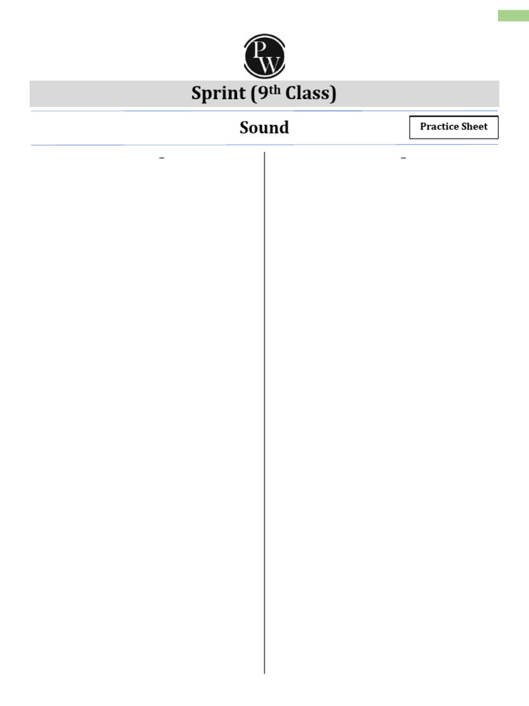 Practice Sheet.pdf (2) | PDF | Sound | Waves Practice Sheet.pdf (2) | PDF | Sound | Waves