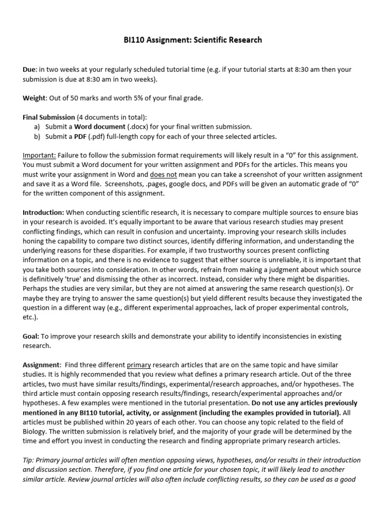 BI110 Scientific Research F24 | PDF | Scientific Method | Cognitive Science
