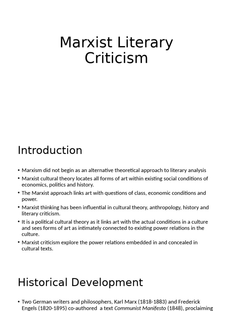 Marxist Criticism: A Cultural Lens | PDF | Marxism | Ideologies