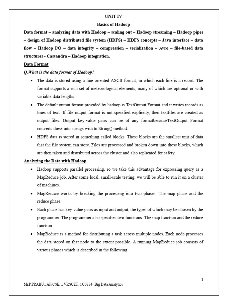 P.prabu (28x61c) CCS334 BDA - Unit 4 | PDF | Apache Hadoop | Map Reduce