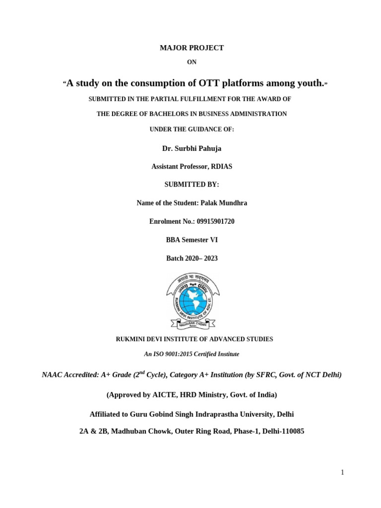 Project Final | PDF | Video On Demand | Advertising