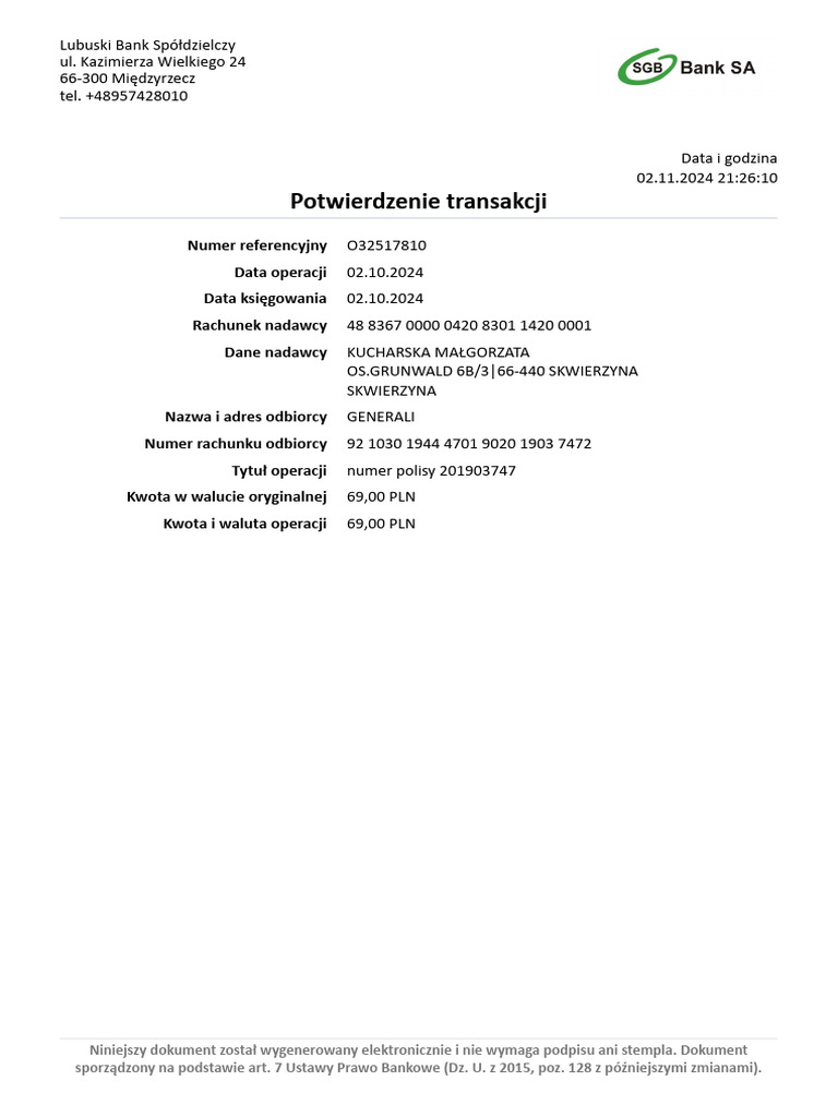 Potwierdzenie Operacji 20241102 212610 | PDF