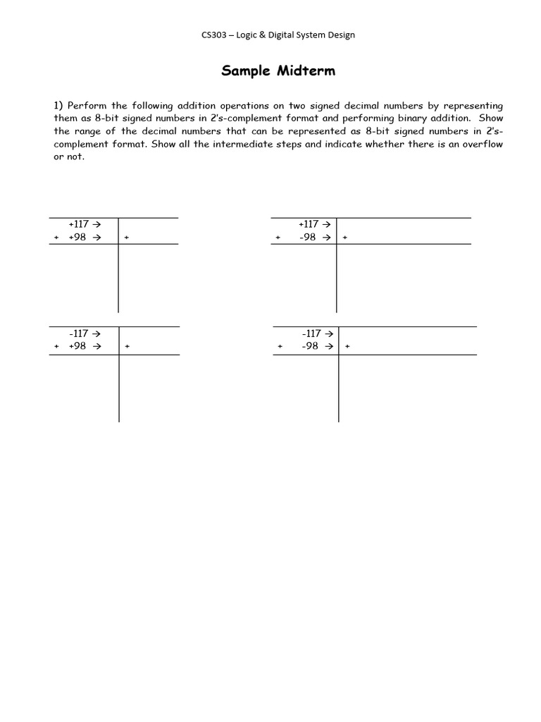 Sample Midterm 2017 | PDF | Digital Electronics | Theory Of Computation