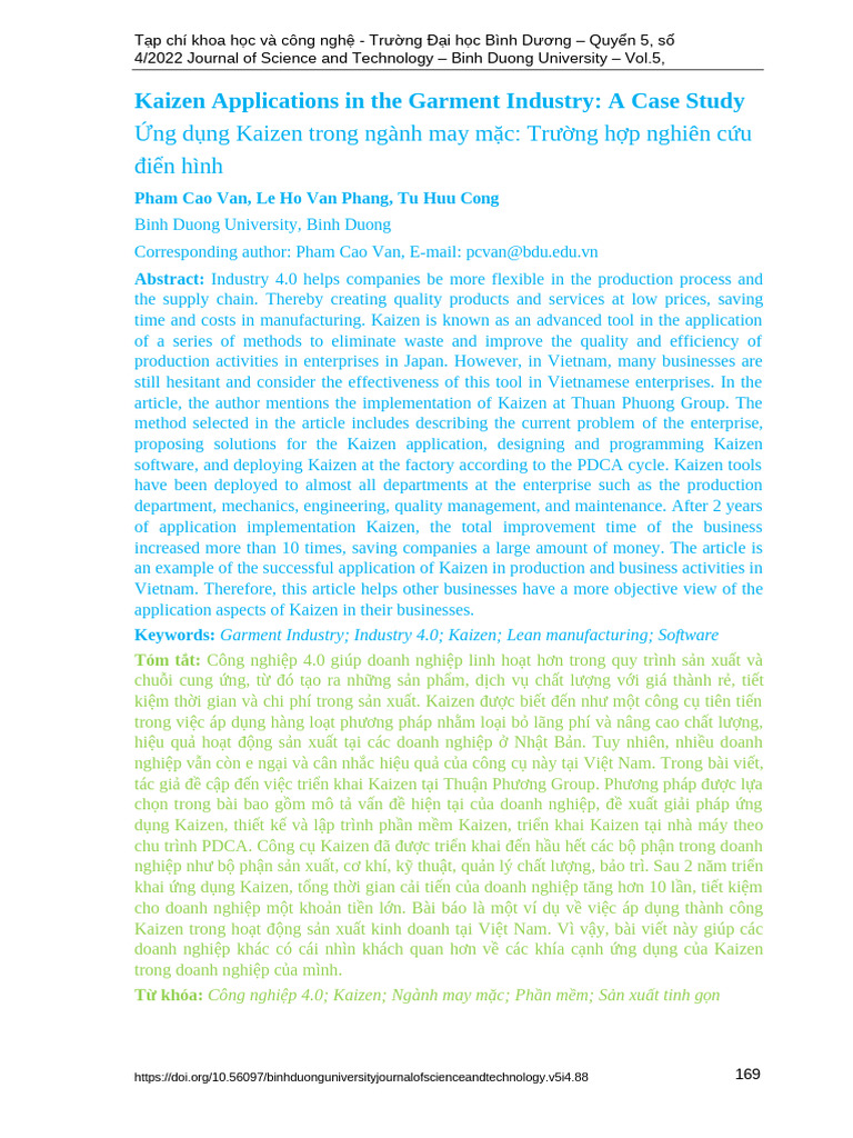 Kaizen Applications in The Garment Industry A Case Study | PDF ...