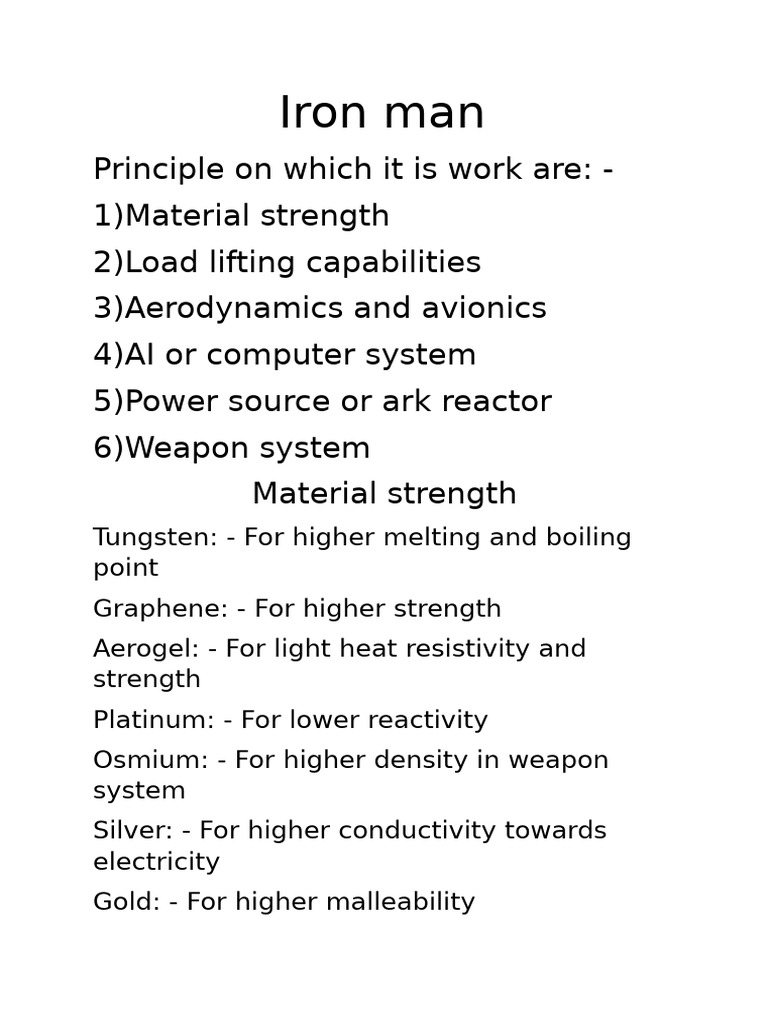 Iron Man | PDF | Science & Mathematics | Technology & Engineering