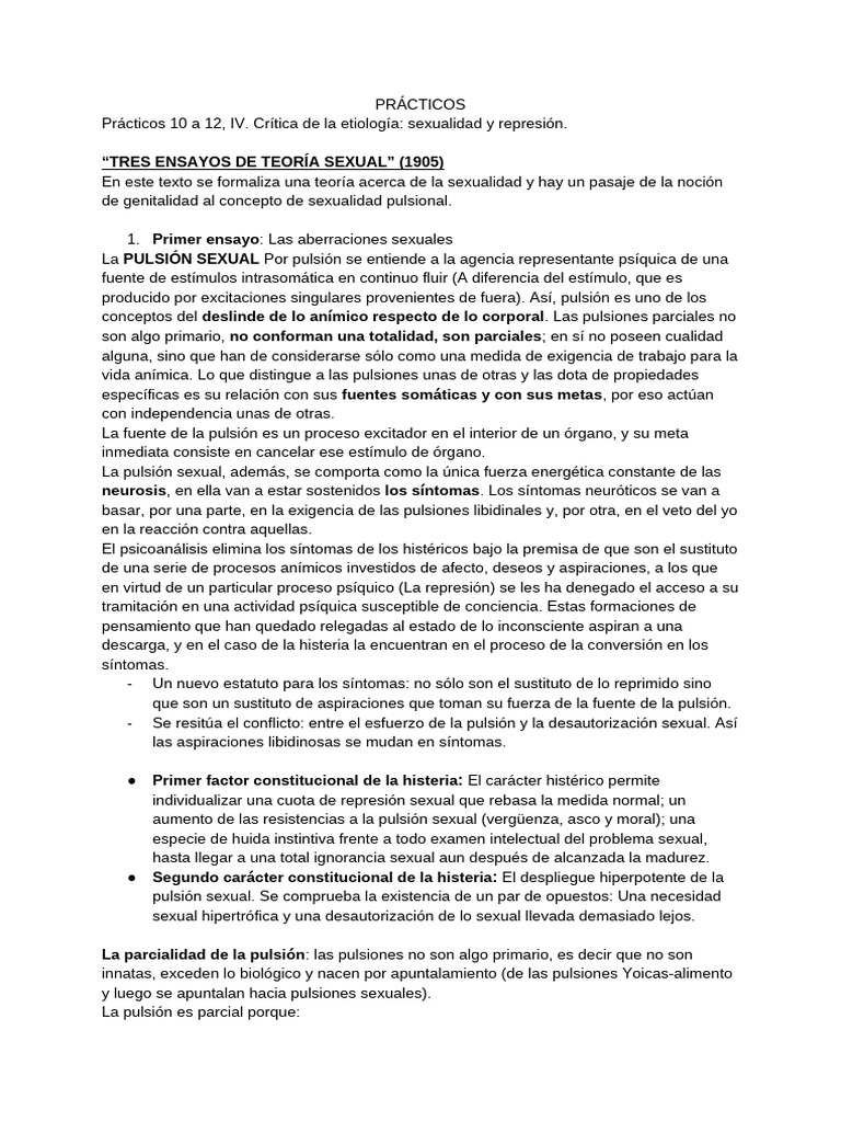 Psicoanálisis 2p Prácticos | PDF | Mente inconsciente | Neurosis