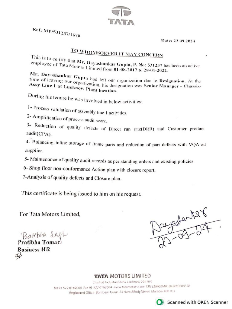 Exp Letter | PDF