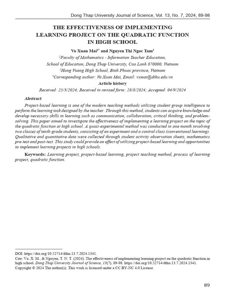 The Effectiveness of Implementing Learning Project | PDF | Project ...