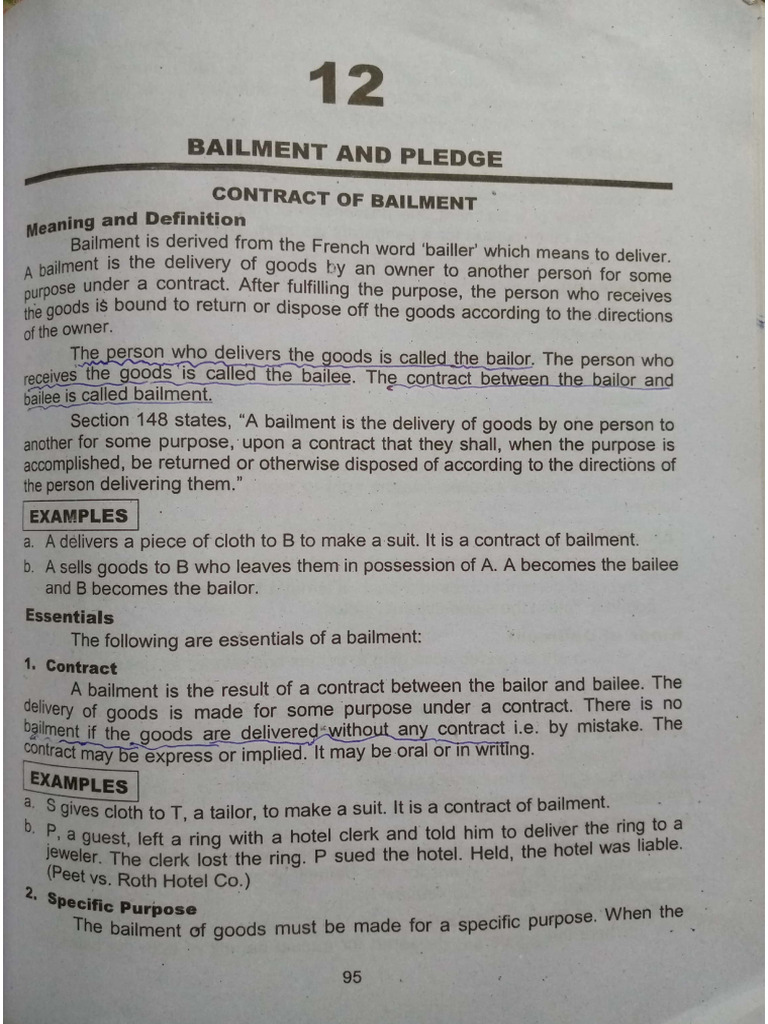Bailment in Business Law | PDF