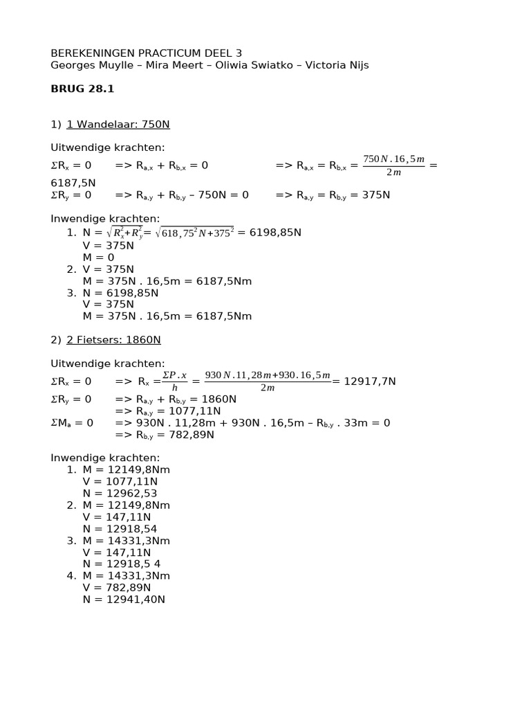 Berekeningen Practicum | PDF