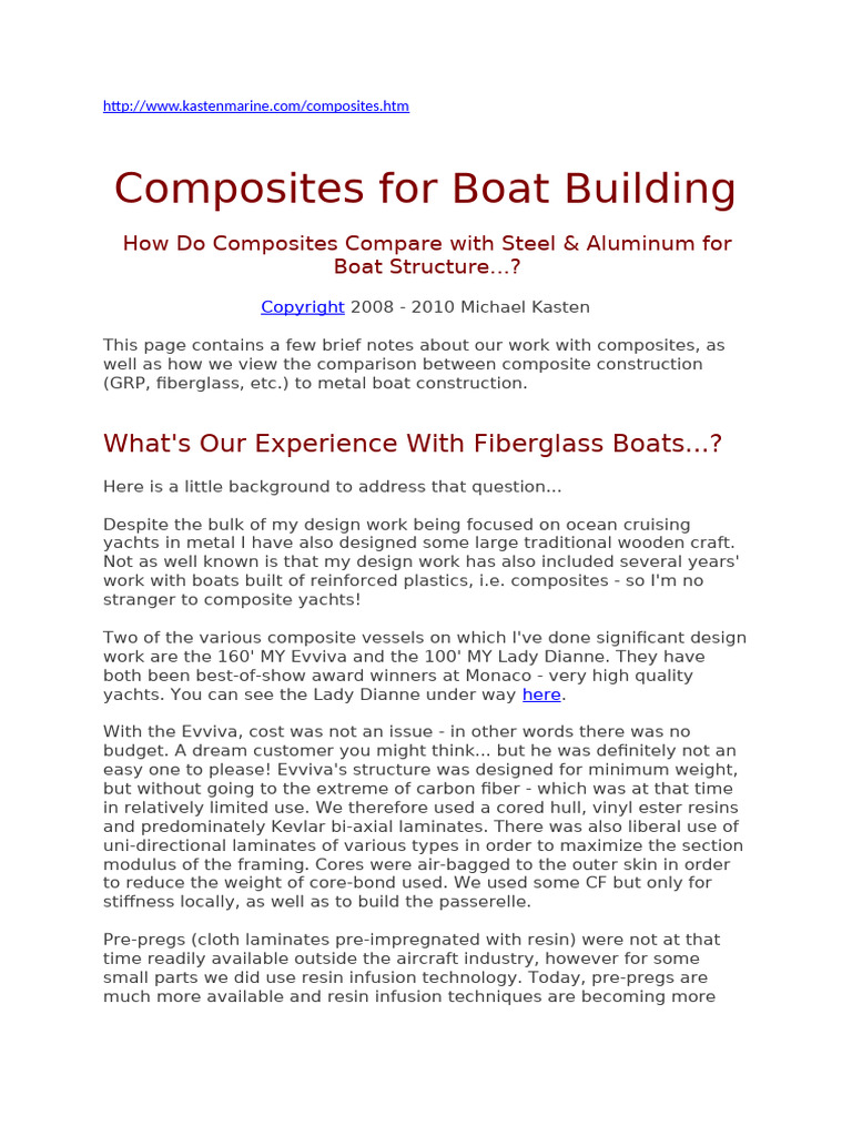 Composites in Boat Building | PDF | Composite Material | Fiberglass