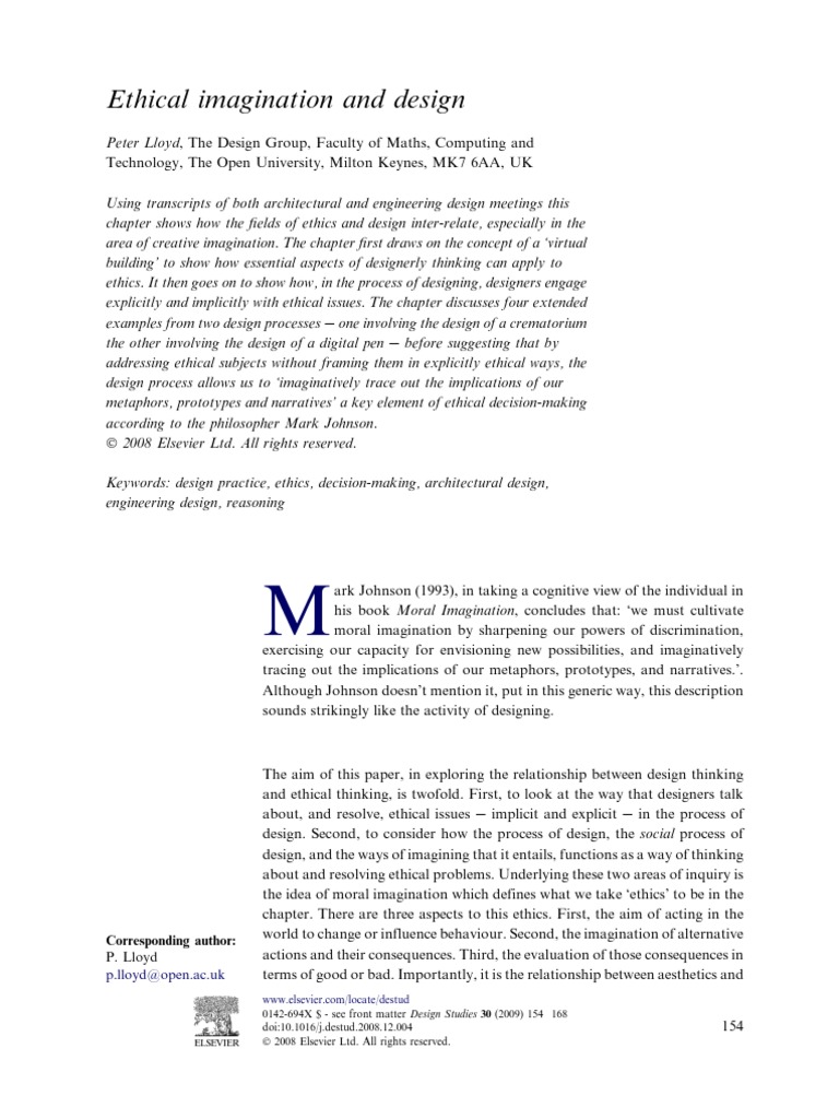 Ethical Imagination and Design | PDF | Imagination | Thought