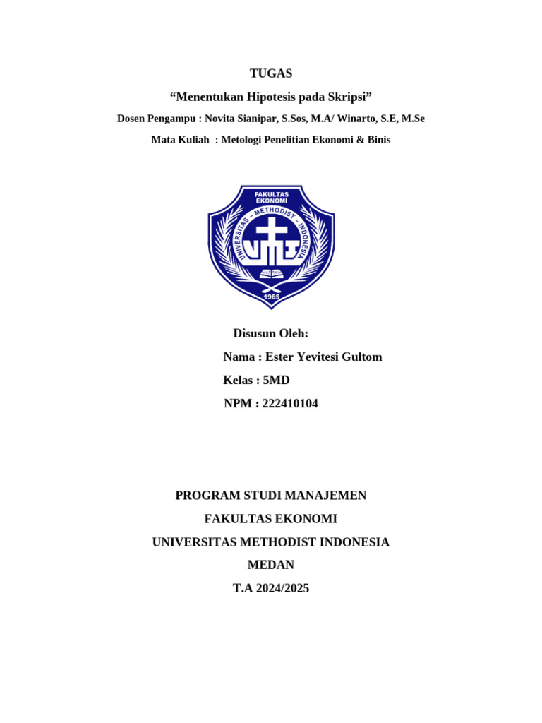 Hipotesis Skripsi | PDF | Karier & Perkembangan