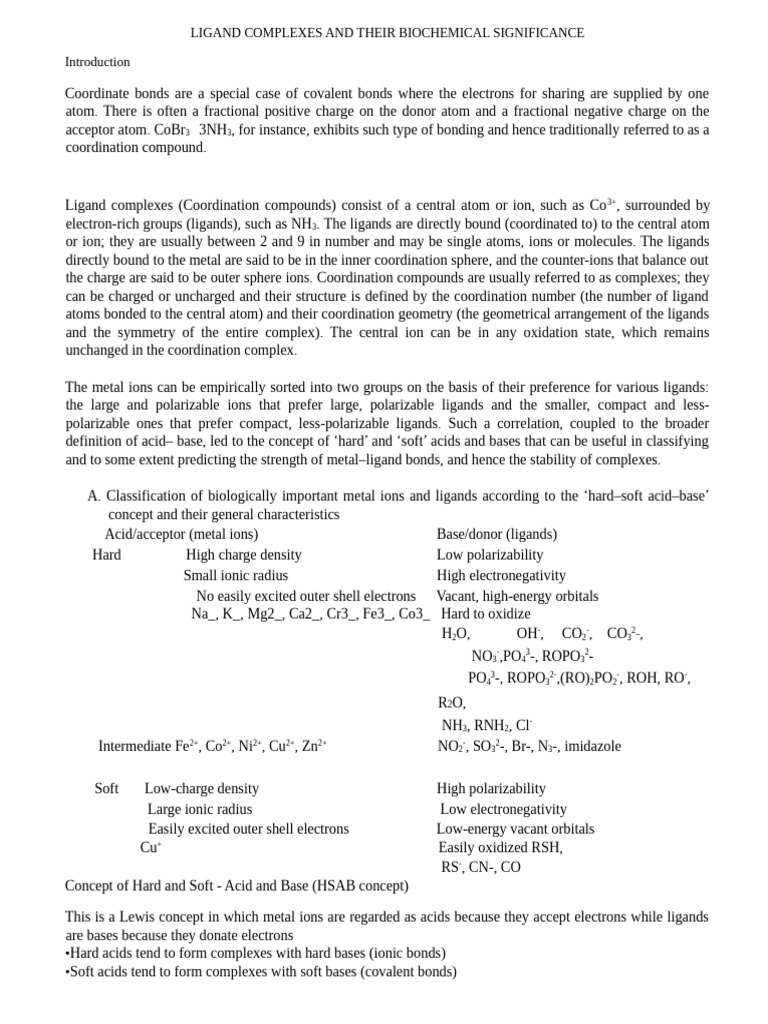 Understanding Ligands in Biochemistry | PDF | Ligand (Biochemistry ...