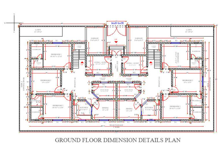 1 Kanal Ground Floor Dimensions Detailed Plan | PDF | Culture Of ...