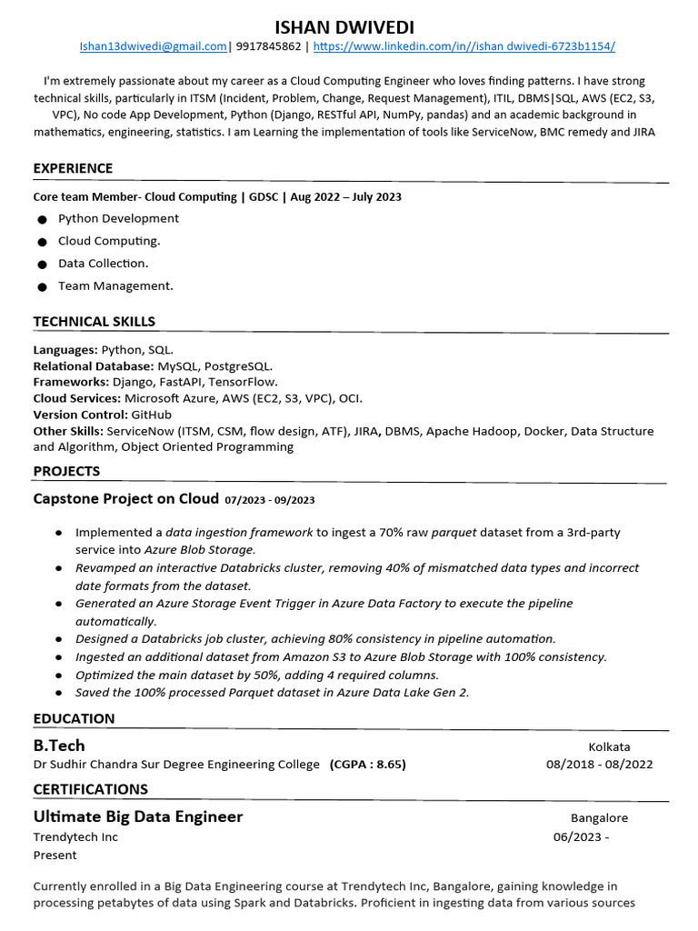 Deepanshu Sethi Azure Data Engineer | PDF | Apache Spark | Microsoft Azure