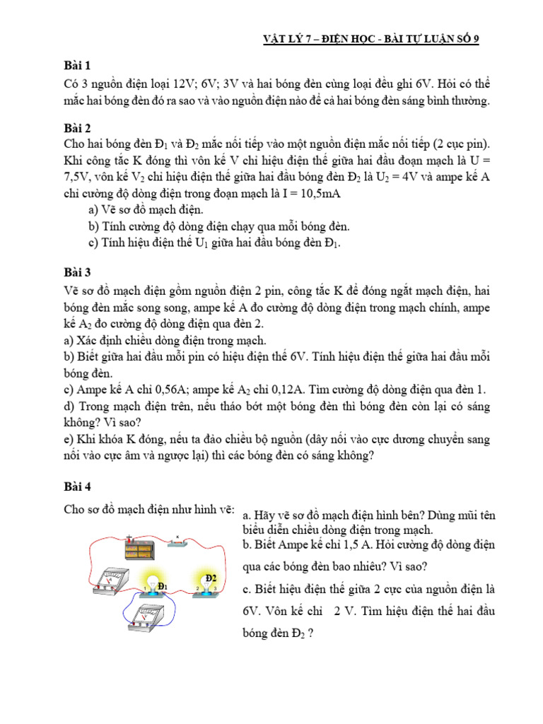 BTVN Dienhoc 9 | PDF