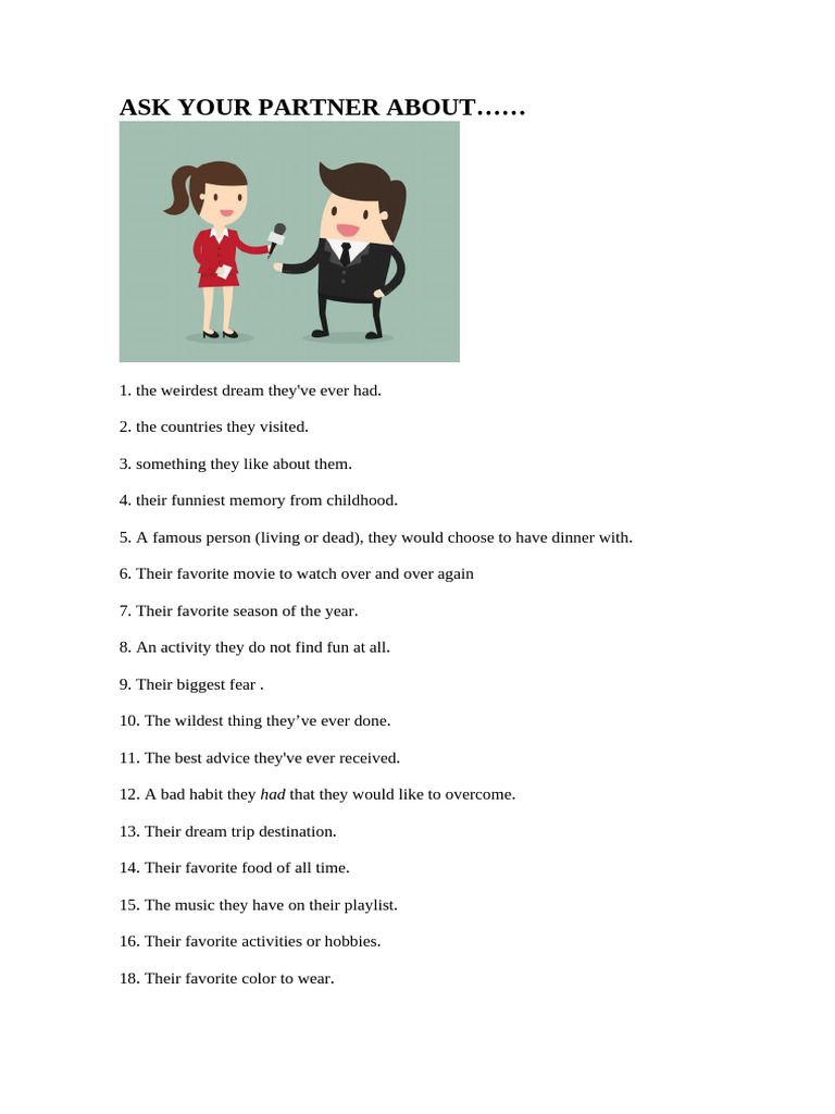 Ask Your Partner About | PDF