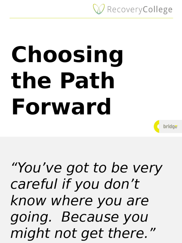 Choosing The Path Forward Workbook 2 | PDF | Cognition | Psychology