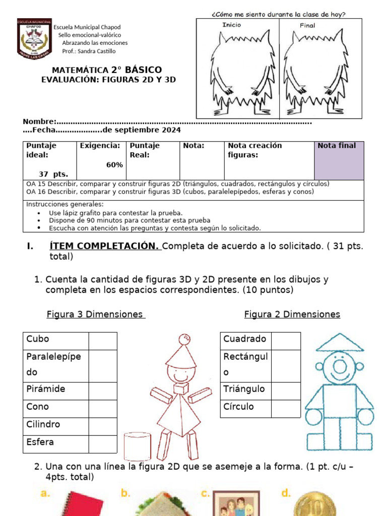 Evaluación de Figuras 2D y 3D | PDF | Politopos | Geometría Elemental