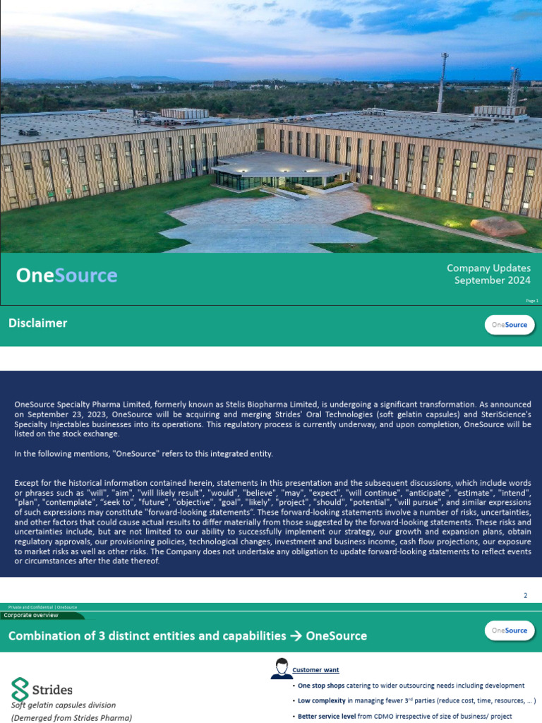 OneSource Specialty Pharma Transformation | PDF | Food And Drug ...
