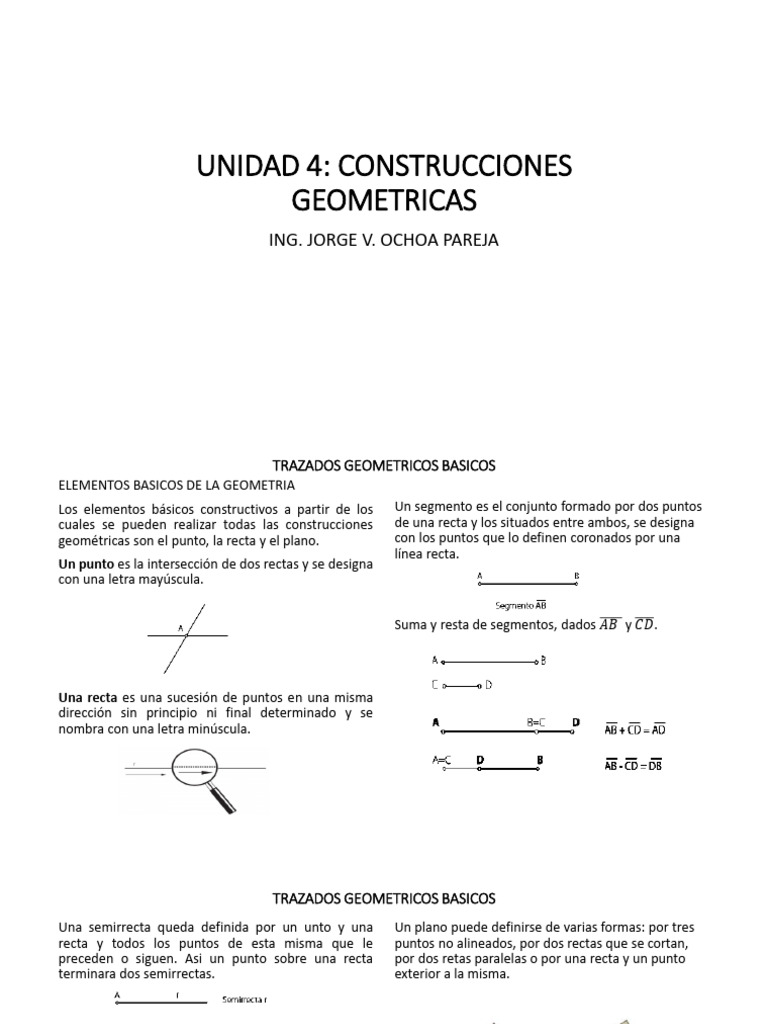 Unidad 4 Construcciones Geometricas | PDF | Ángulo | Geometría