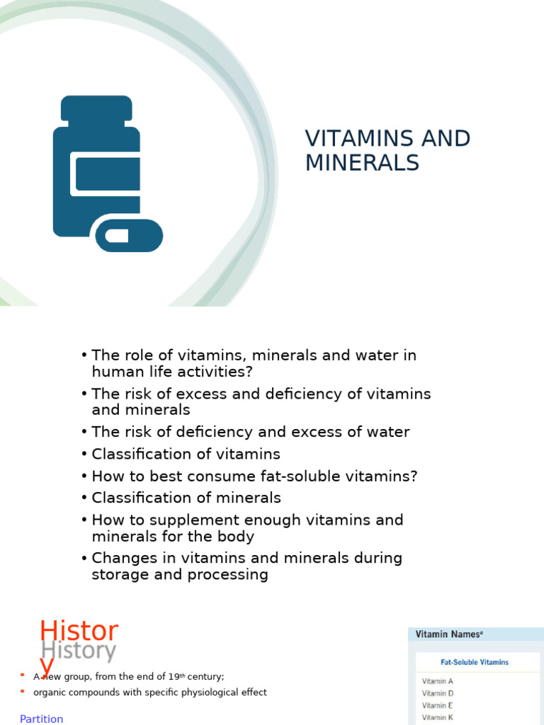 Vitamins and Minerals | PDF | Vitamin | Cofactor (Biochemistry)