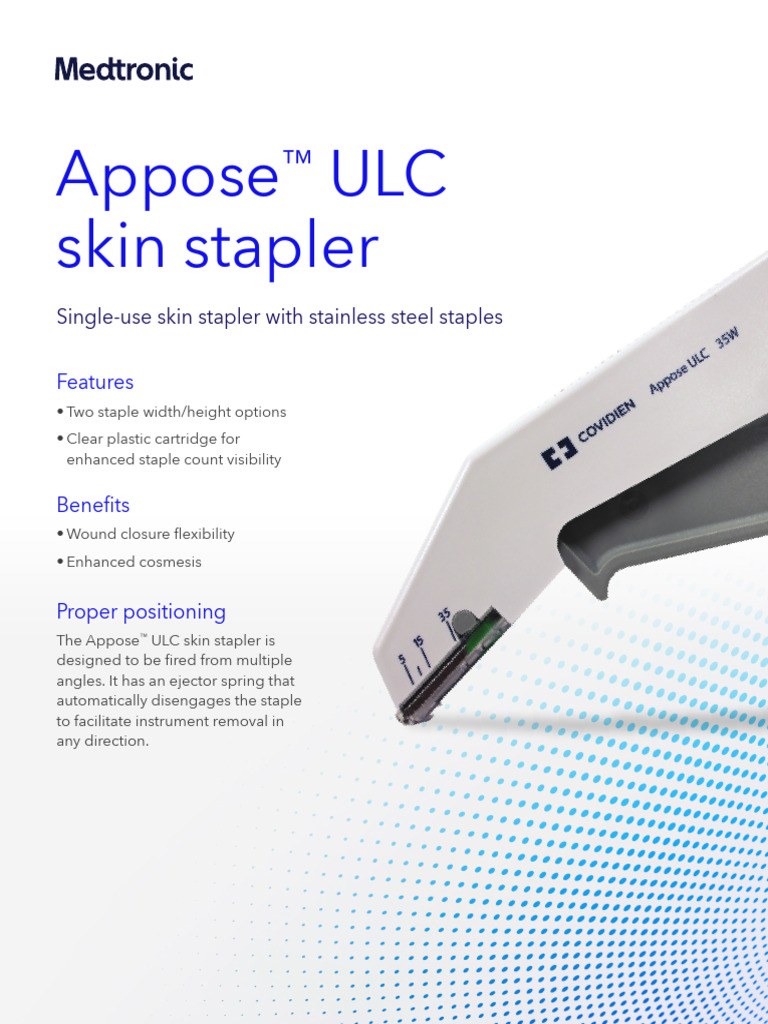 Appose Single Use Skin Stapler Brochure | PDF | Metals | Materials
