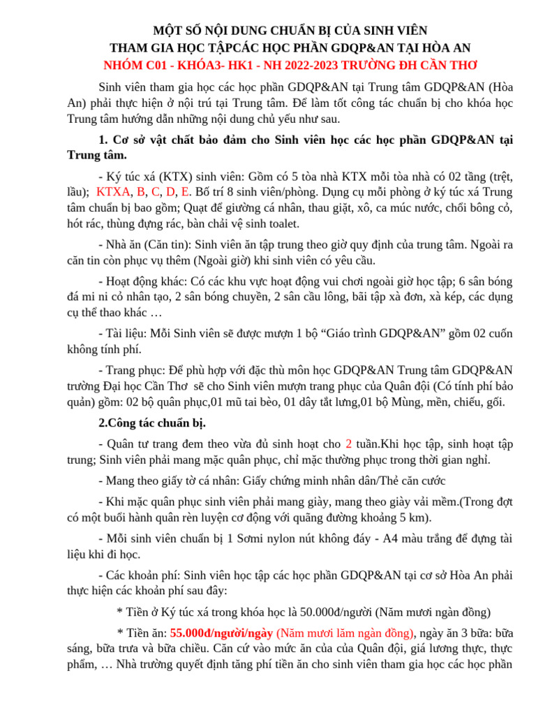 Huong Dan SV Hoc GDQP 2 | PDF