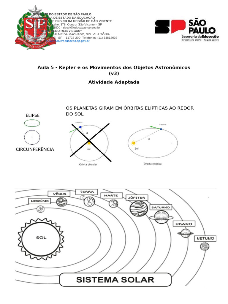 Kepler e os Movimentos Astronômicos | PDF | Bem-estar | Ciências e ...