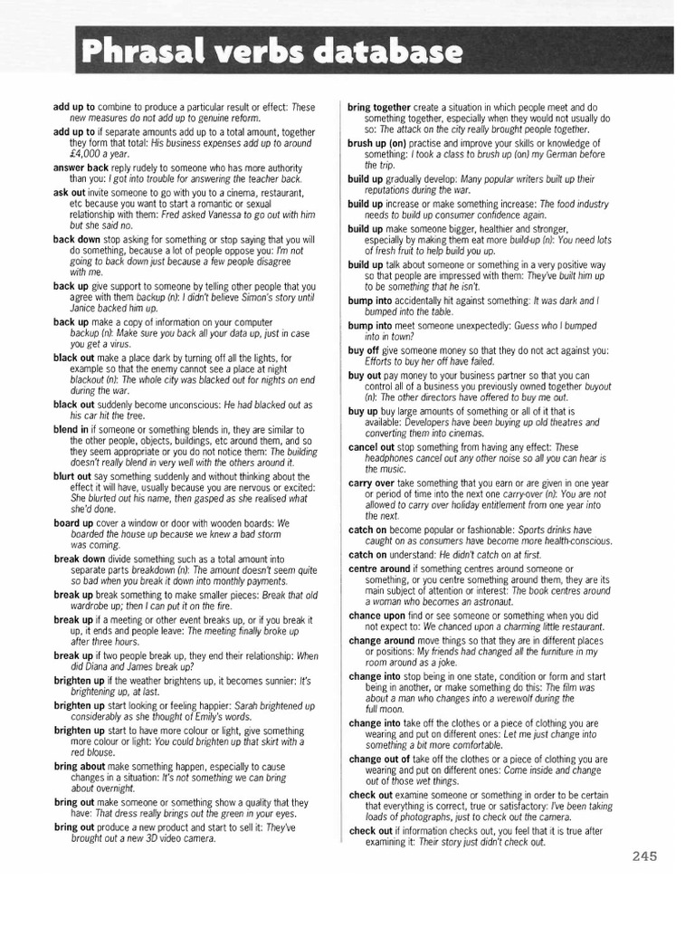 Phrasal Verbs C1-C2 | PDF