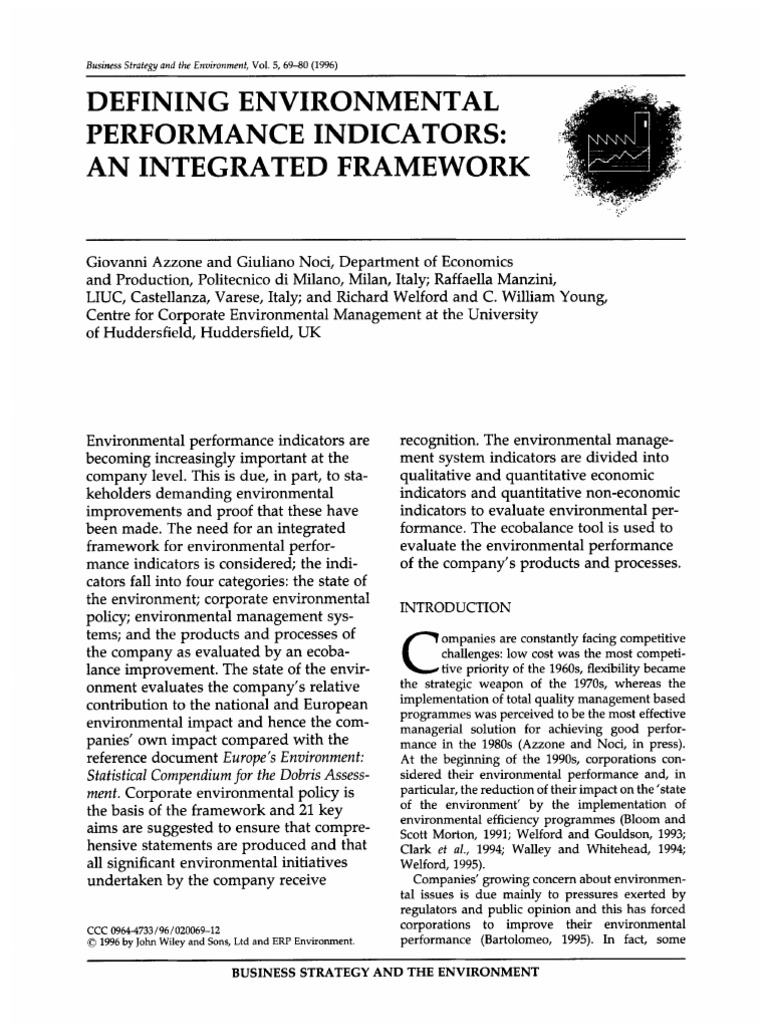 Defining Environmental Performance Indicators | PDF | Life Cycle ...