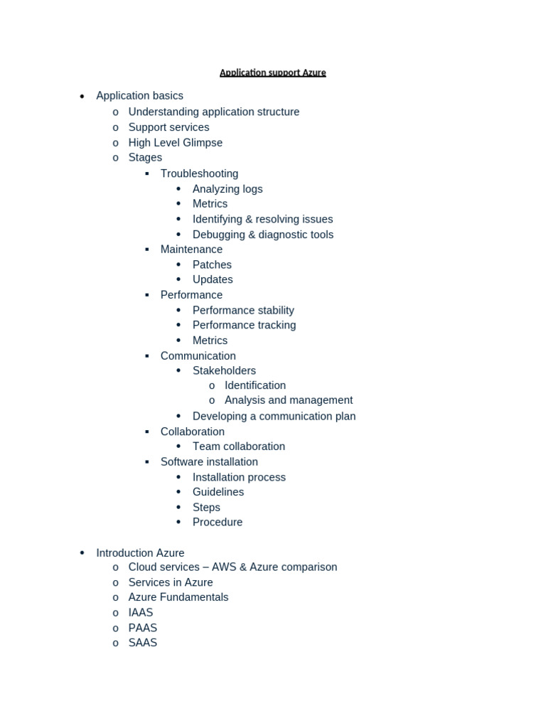 Application Support Azure | PDF | Business | Computers