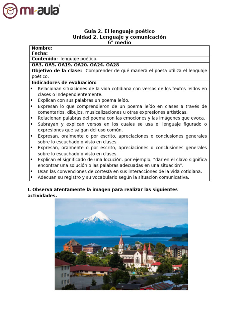 Guia 6 Basico 2024 Lenguaje | PDF | Poesía