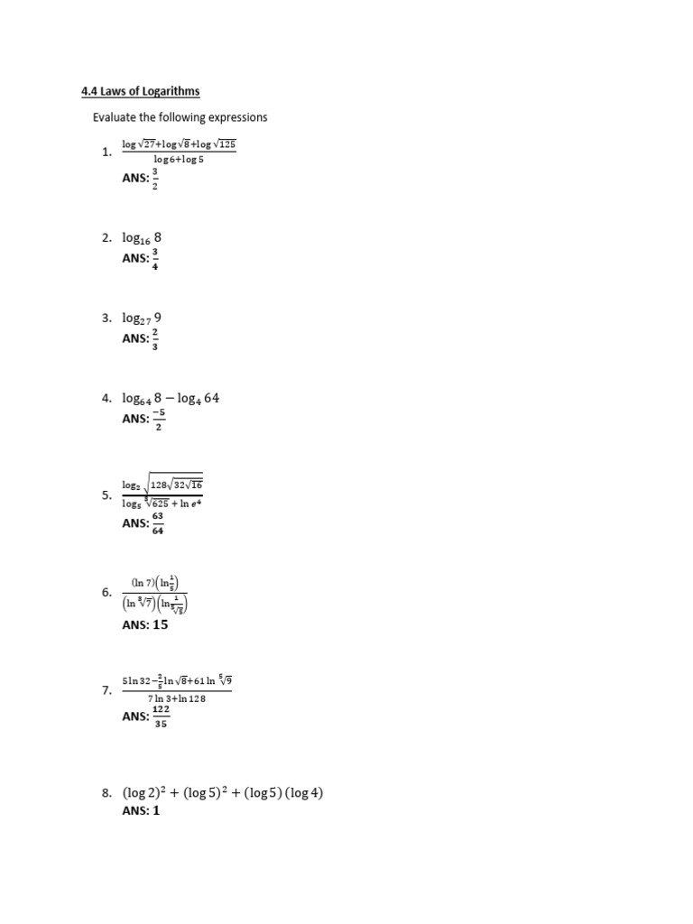 4.4 Exercises | PDF | Teaching Methods & Materials