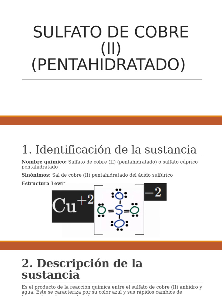 SULFATO DE COBRE (II) (PENTAHIDRATADO) Modificado | PDF | Cobre ...