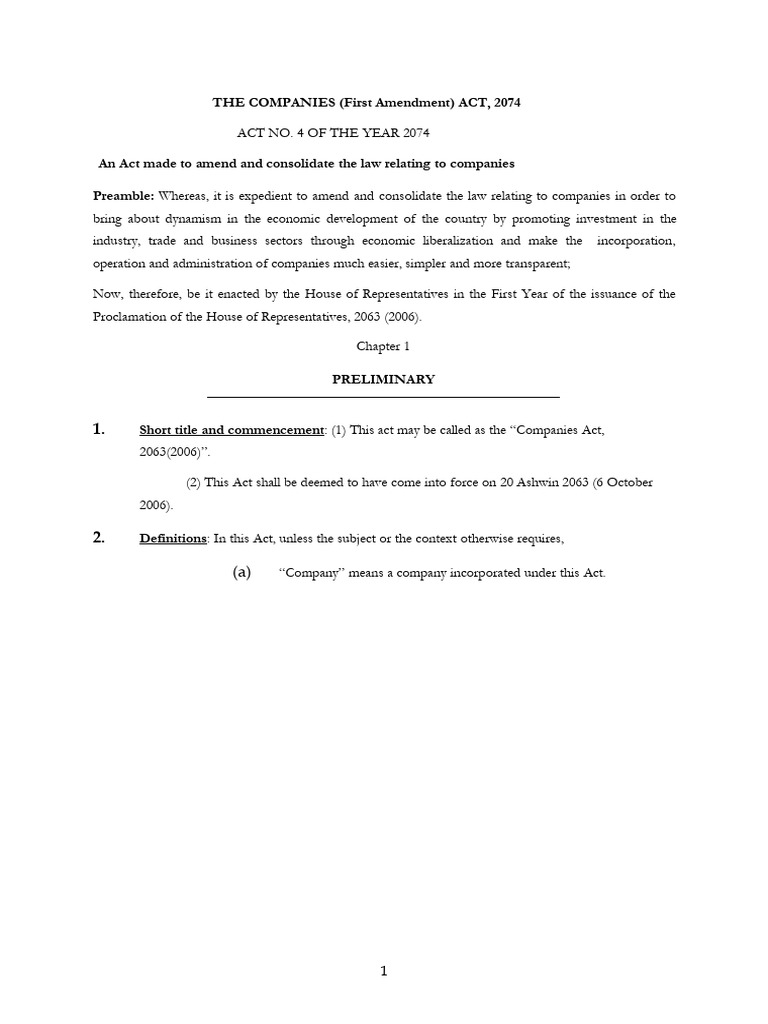 The-Companies-Act 2006-English With Amendment 2074 | PDF | Articles Of ...