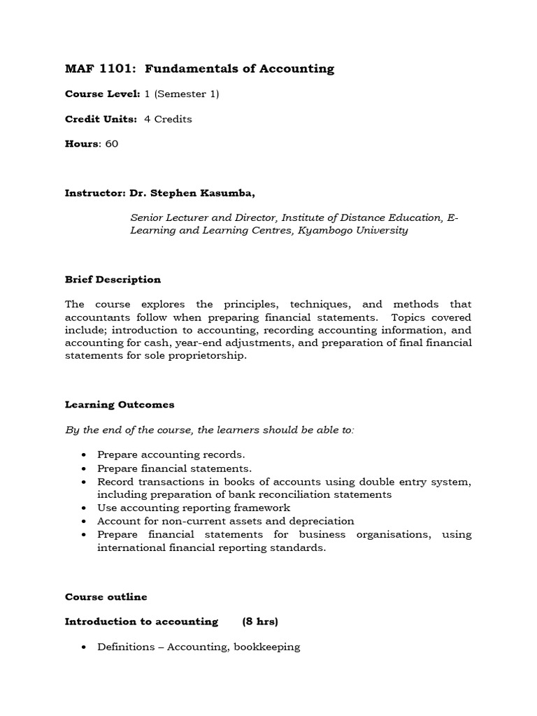 Fundamentals of Accounting | PDF | Audit | Partnership