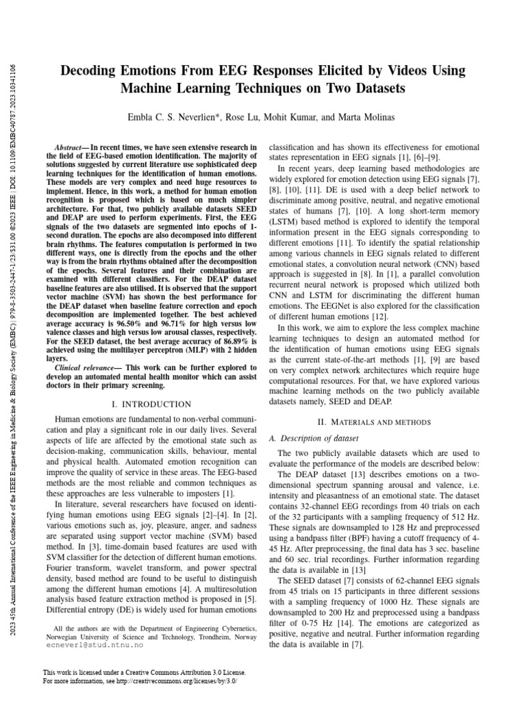 Decoding Emotions From EEG Responses Elicited by Videos Using Machine ...