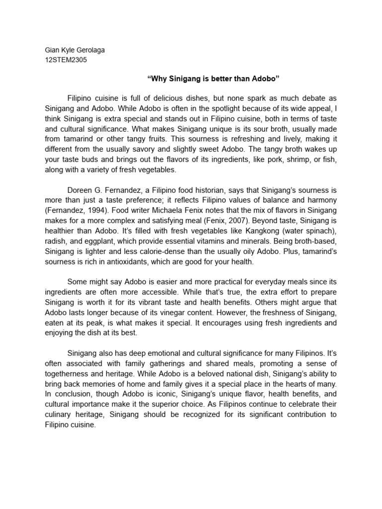 Gerolaga Position Paper | PDF | Taste | Foods