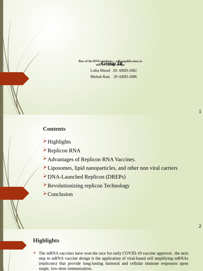 Self-Amplifying mRNA Vaccine Innovations | PDF | Vaccines | Messenger Rna